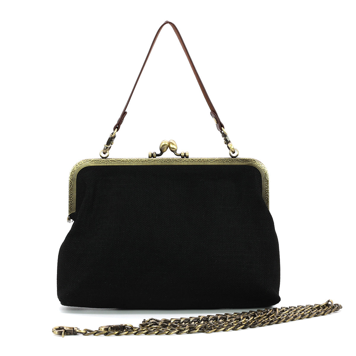 CELESTIAL DRAGON KISS LOCK BAG IN LINEN COTTON BLEND – www.comecoinc.com