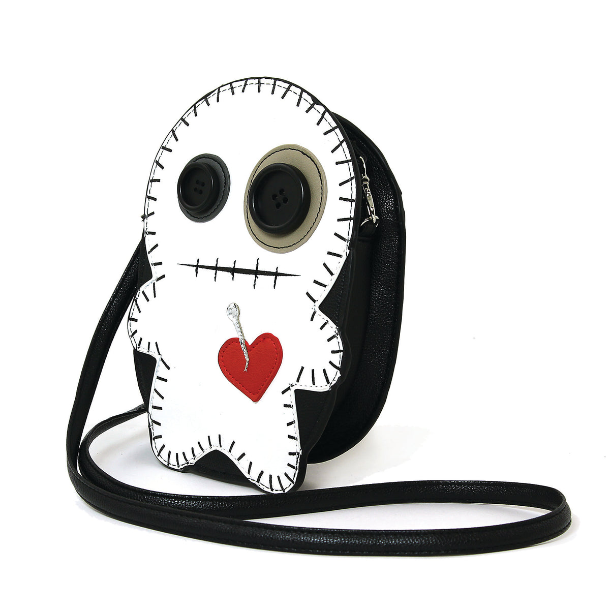 Stitched Voodoo Doll Shoulder Crossbody Bag in Vinyl Material – www ...