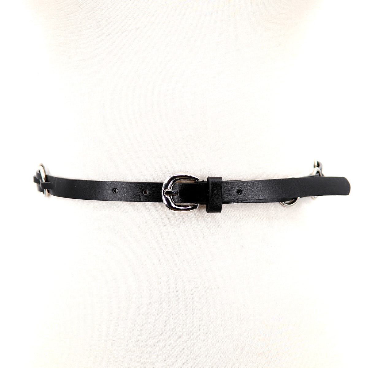 Narrow Braided Vinyl Belt with Metal Rings – www.comecoinc.com